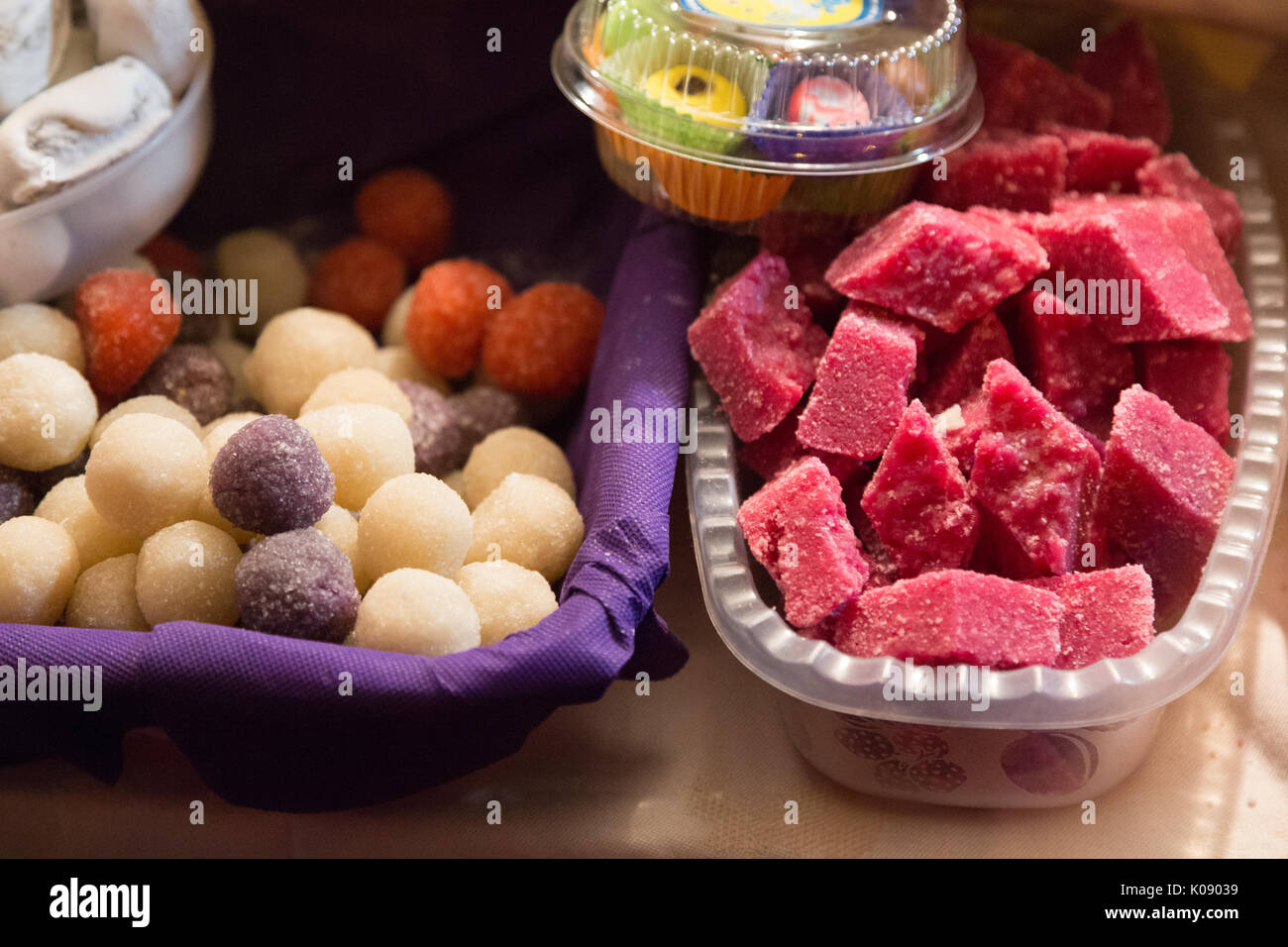 Traditional sweets at Corpus Christi celebration in Ecuador in Cuenca ...