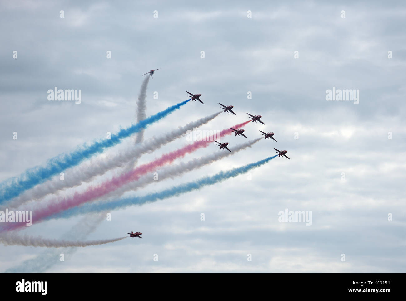 The Red Arrows display team at Blackpool air show 2017 Stock Photo - Alamy