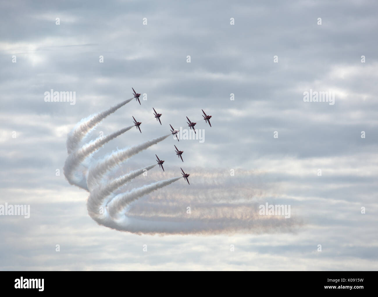 The Red Arrows display team at Blackpool air show 2017 Stock Photo - Alamy