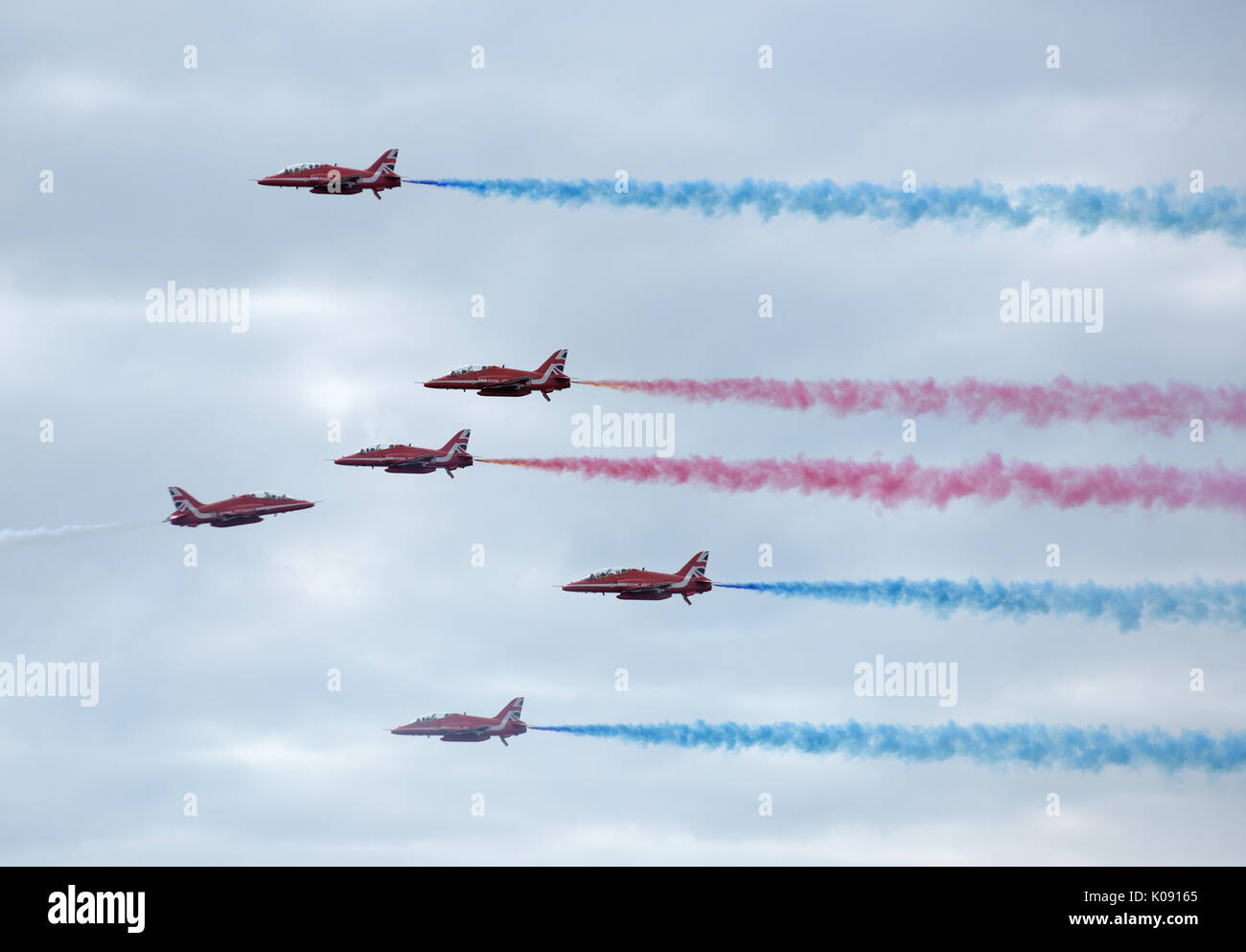 The Red Arrows display team at Blackpool air show 2017 Stock Photo - Alamy