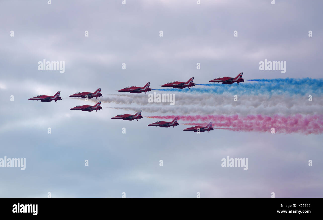 The Red Arrows display team at Blackpool air show 2017 Stock Photo - Alamy