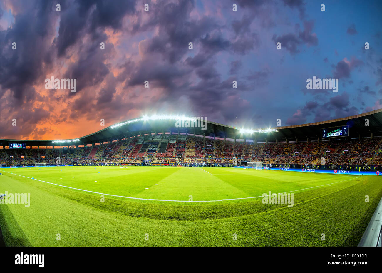 Skopje, FYROM - August 8,2017: Interior view of the full at Philip II ...