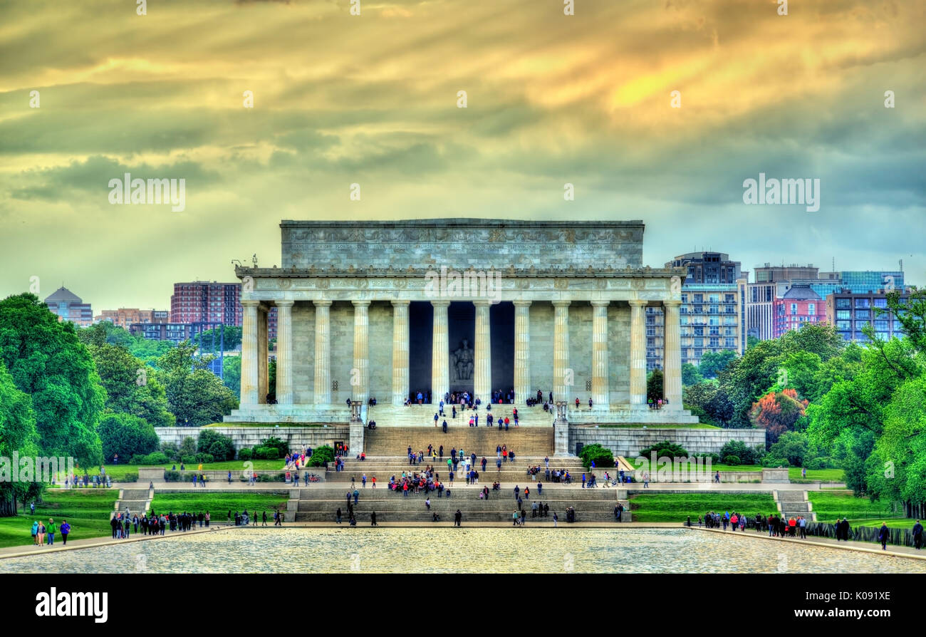 The Lincoln Memorial, an American national monument in Washington, D.C ...