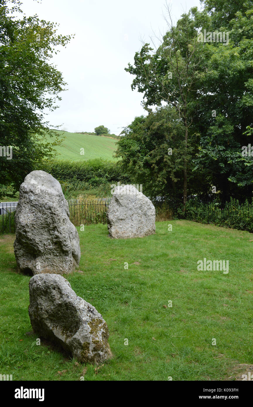 Winterbourne Abbas Nine Stones Ancient circle Stock Photo - Alamy