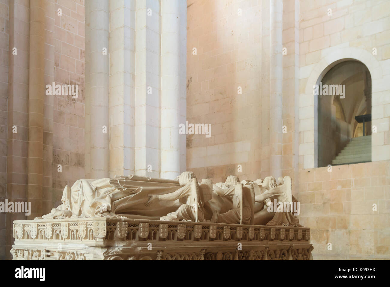 The tomb of Inês de Castro at Monastery of Alcobaca Stock Photo - Alamy