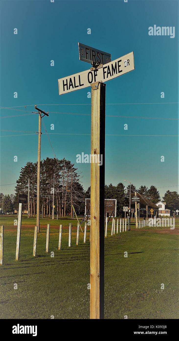Hall of Fame street sign Stock Photo - Alamy