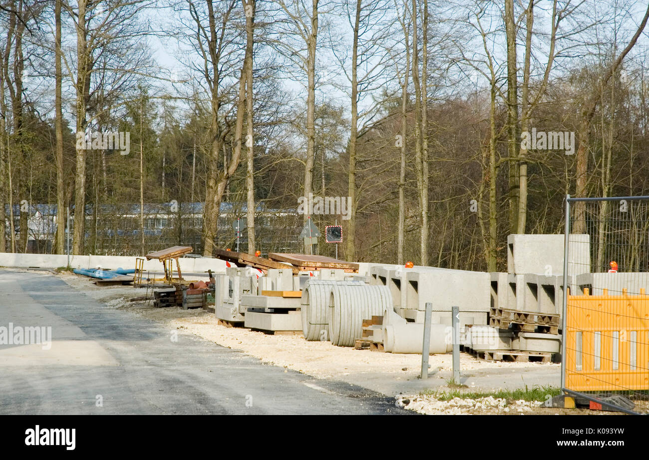 prefabricated concrete elements at construction site Stock Photo - Alamy