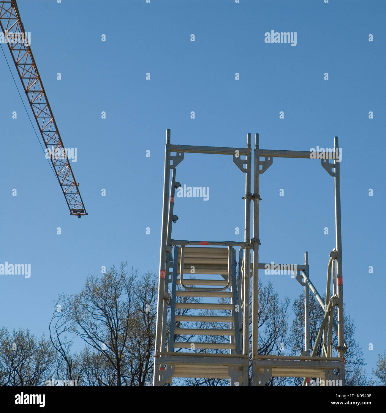 scaffold with metal steps at constructon site Stock Photo - Alamy