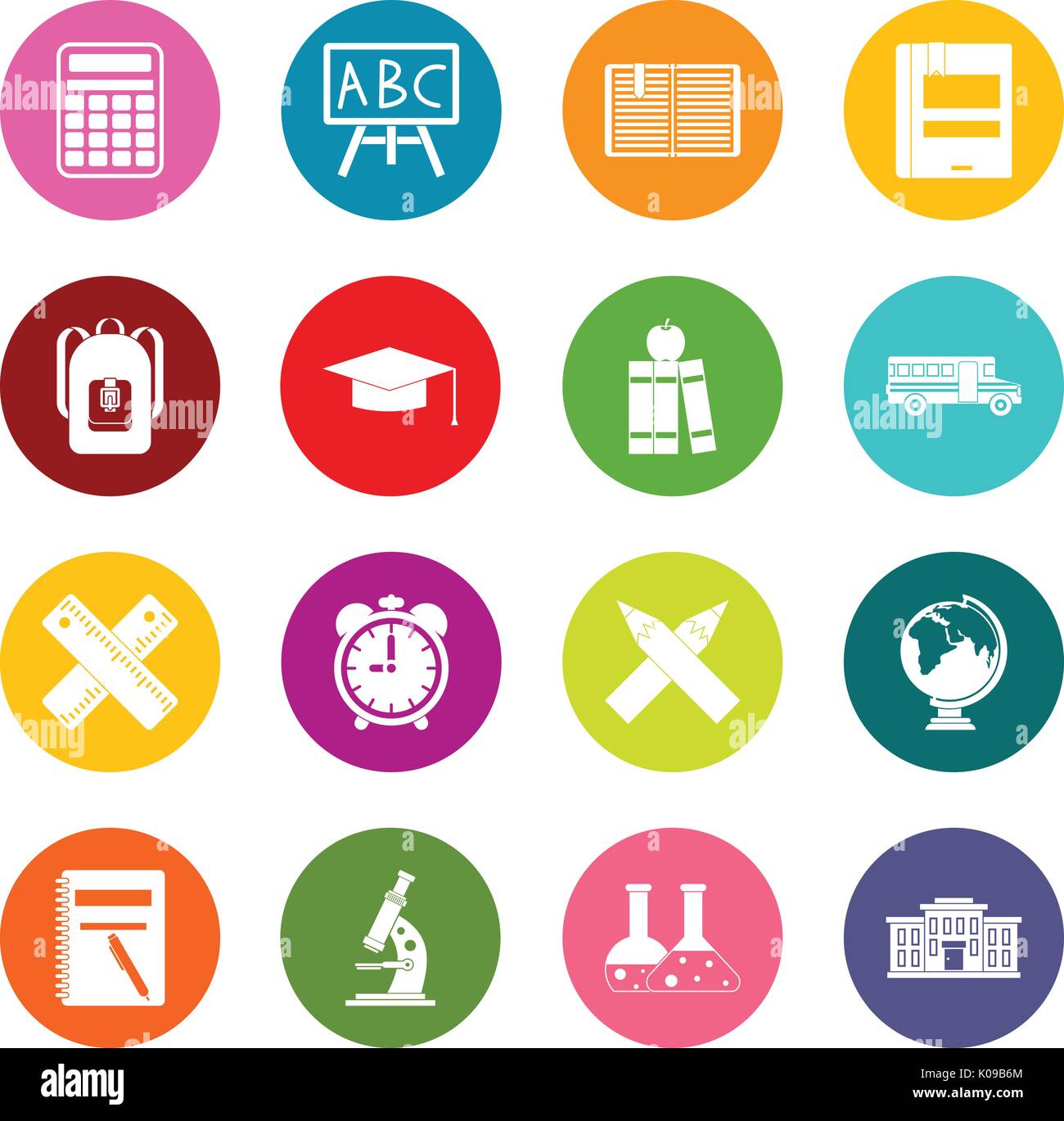 School icons many colors set Stock Vector Image & Art - Alamy