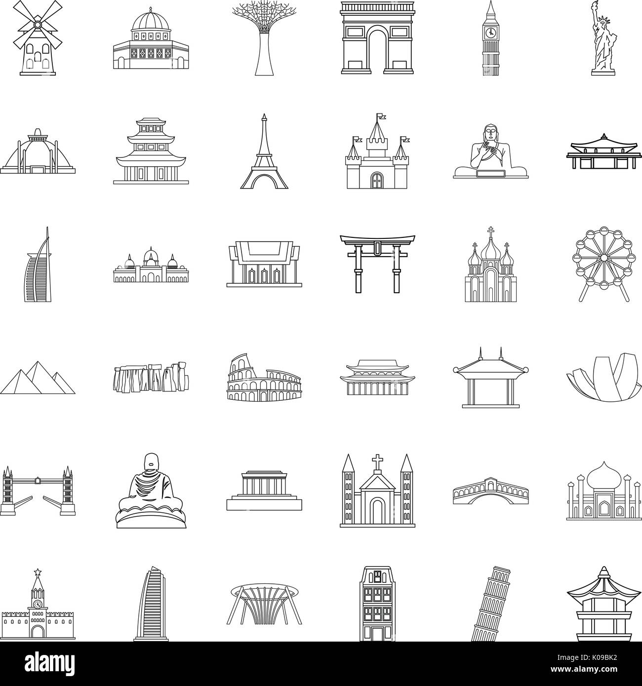 Architecture icons set, outline style Stock Vector Image & Art - Alamy