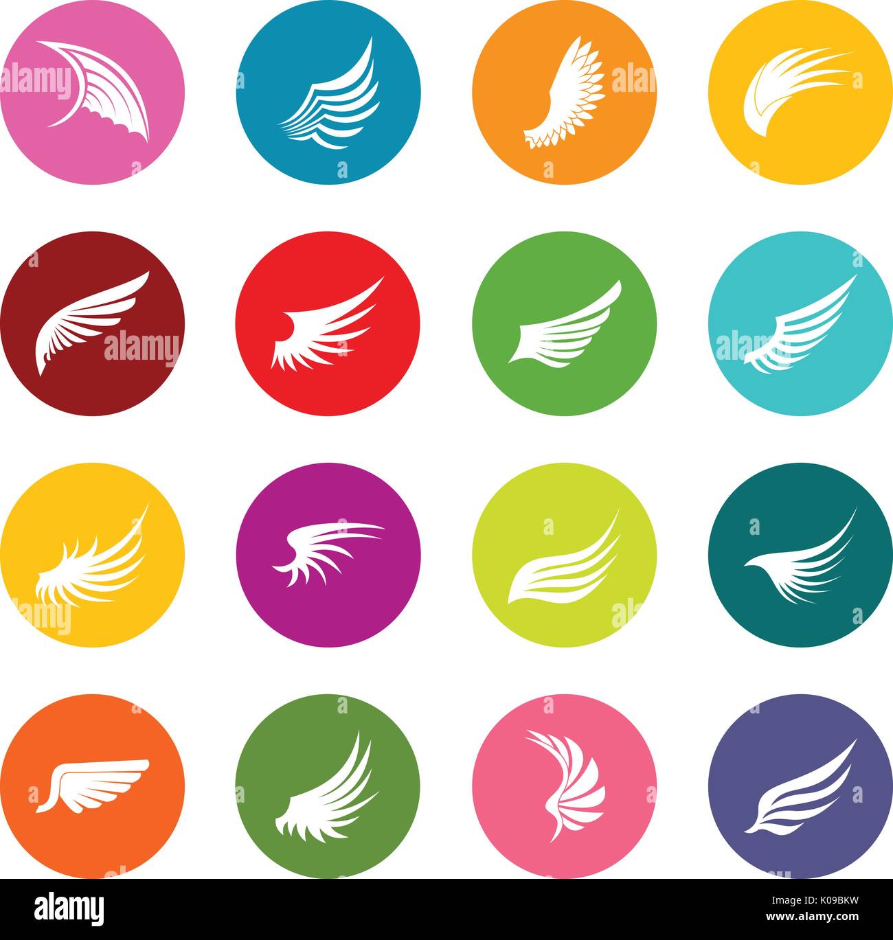 Wing icons many colors set Stock Vector Image & Art - Alamy