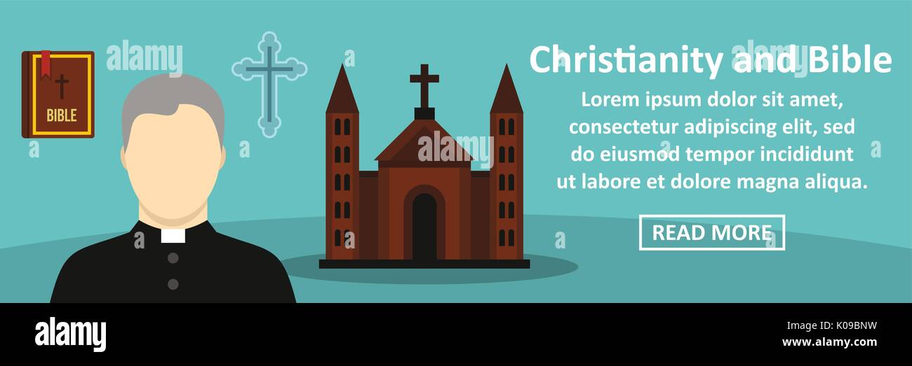 Christianity and bible banner horizontal concept Stock Vector Image ...