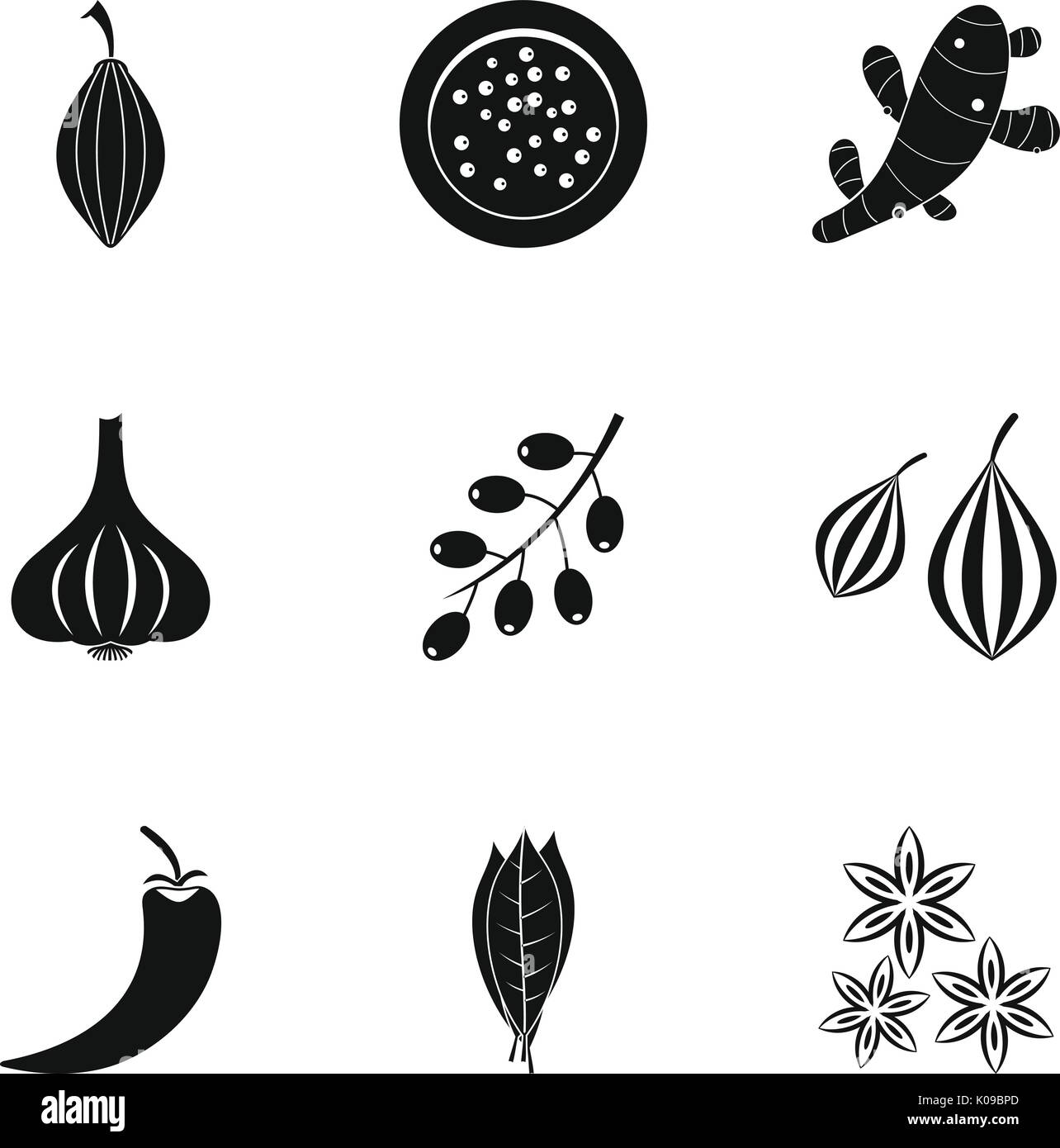 Spices and herb icon set, simple style Stock Vector Image & Art - Alamy