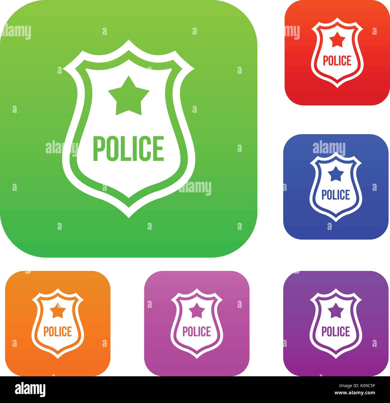 Police badge set collection Stock Vector Image & Art - Alamy