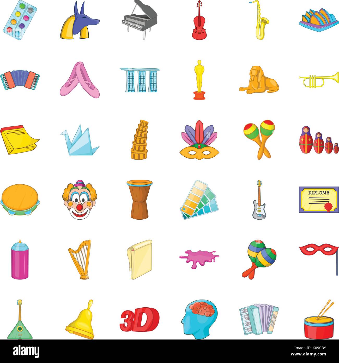 Art college icons set, cartoon style Stock Vector Image & Art - Alamy