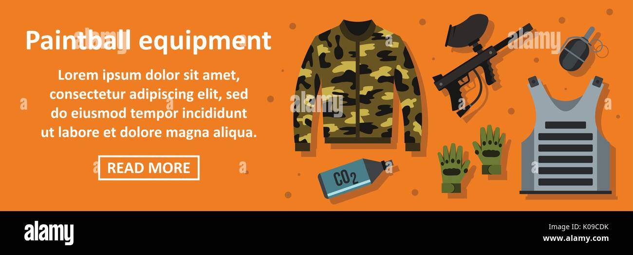Paintball equipment banner horizontal concept Stock Vector Image & Art ...