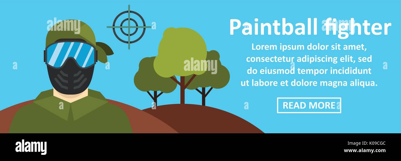 Paintball fighter banner horizontal concept Stock Vector Image & Art ...