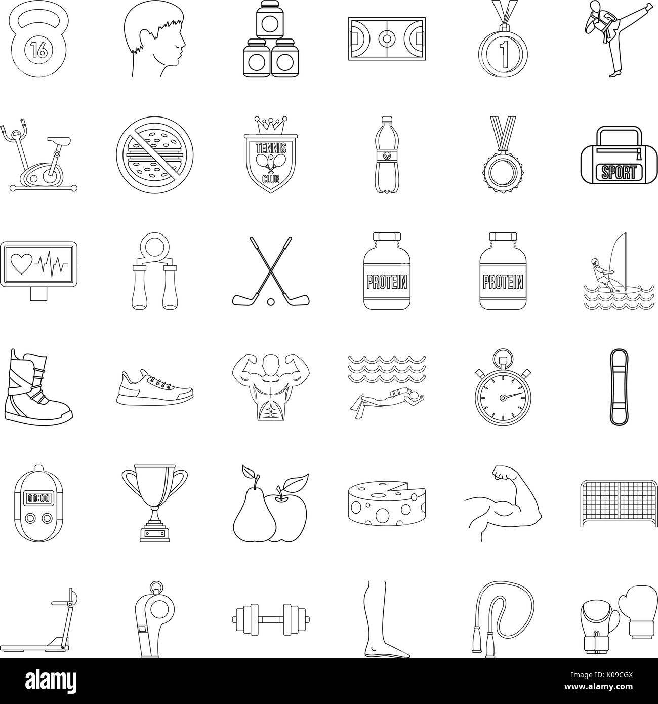 Athlete icons set, outline style Stock Vector Image & Art - Alamy