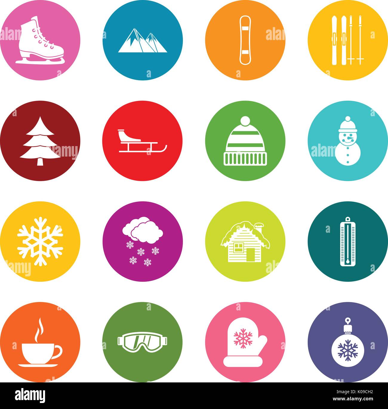 Winter icons many colors set Stock Vector Image & Art - Alamy