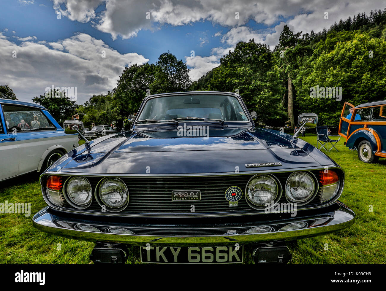 Wales August 2017. North Wales car club car show outdoors. Classic cars ...