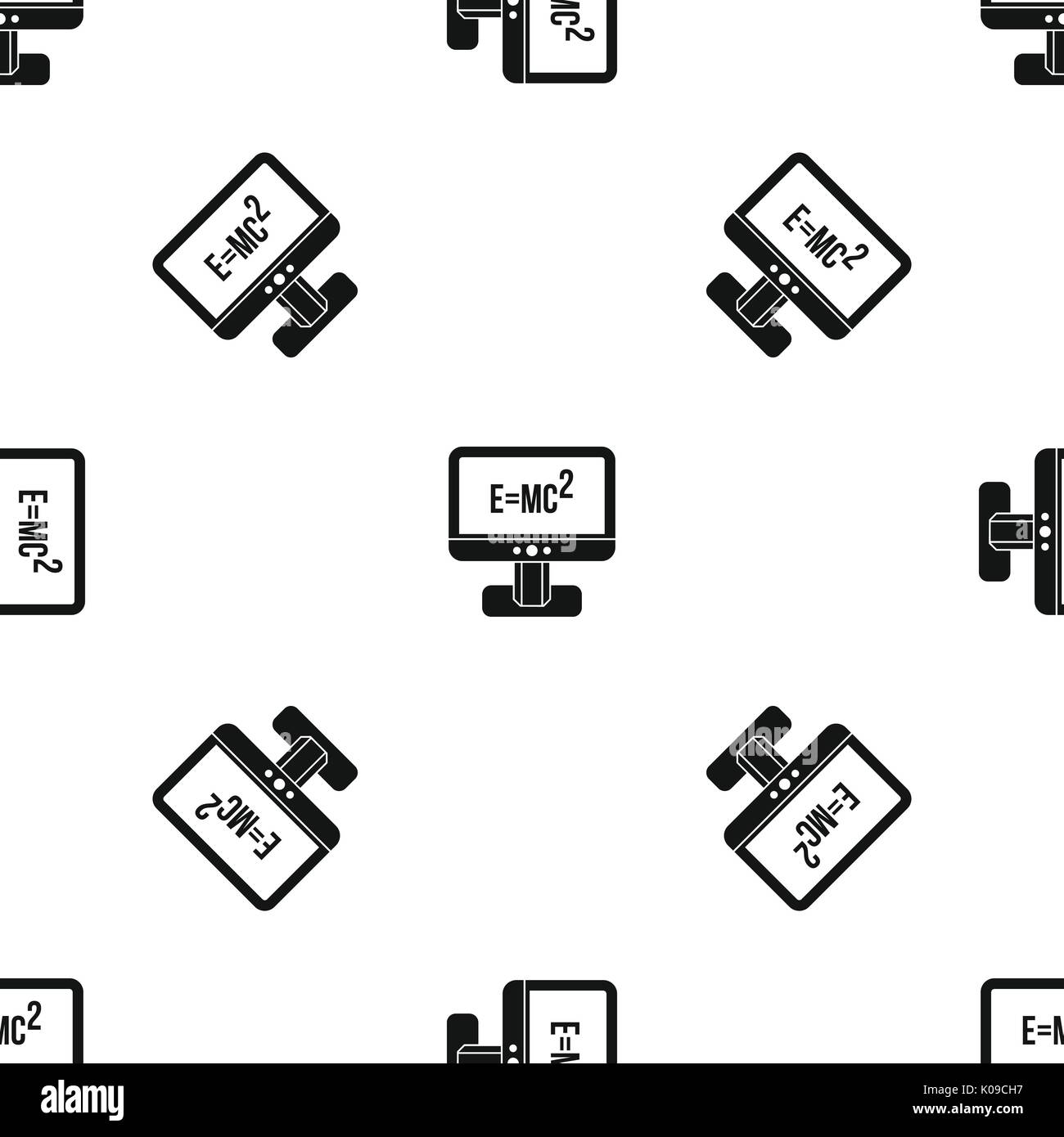 Monitor with Einstein formula pattern seamless black Stock Vector Image ...