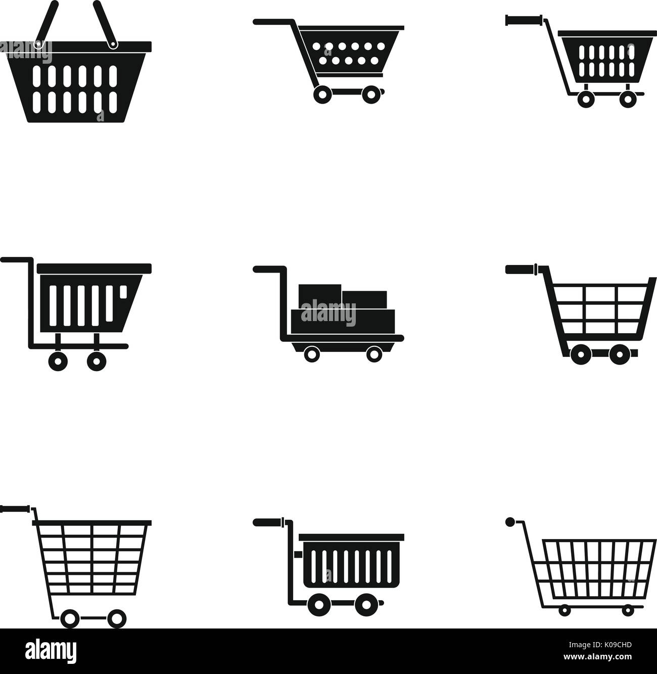 Black shoping trolley Stock Vector Images - Alamy