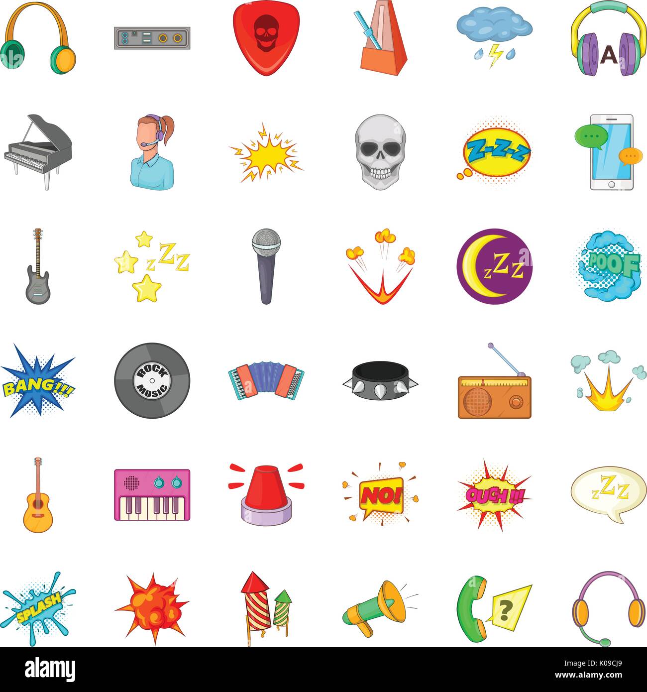 Audio icons set, cartoon style Stock Vector Image & Art - Alamy