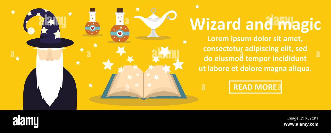 Wizard and magic banner horizontal concept Stock Vector Image & Art - Alamy
