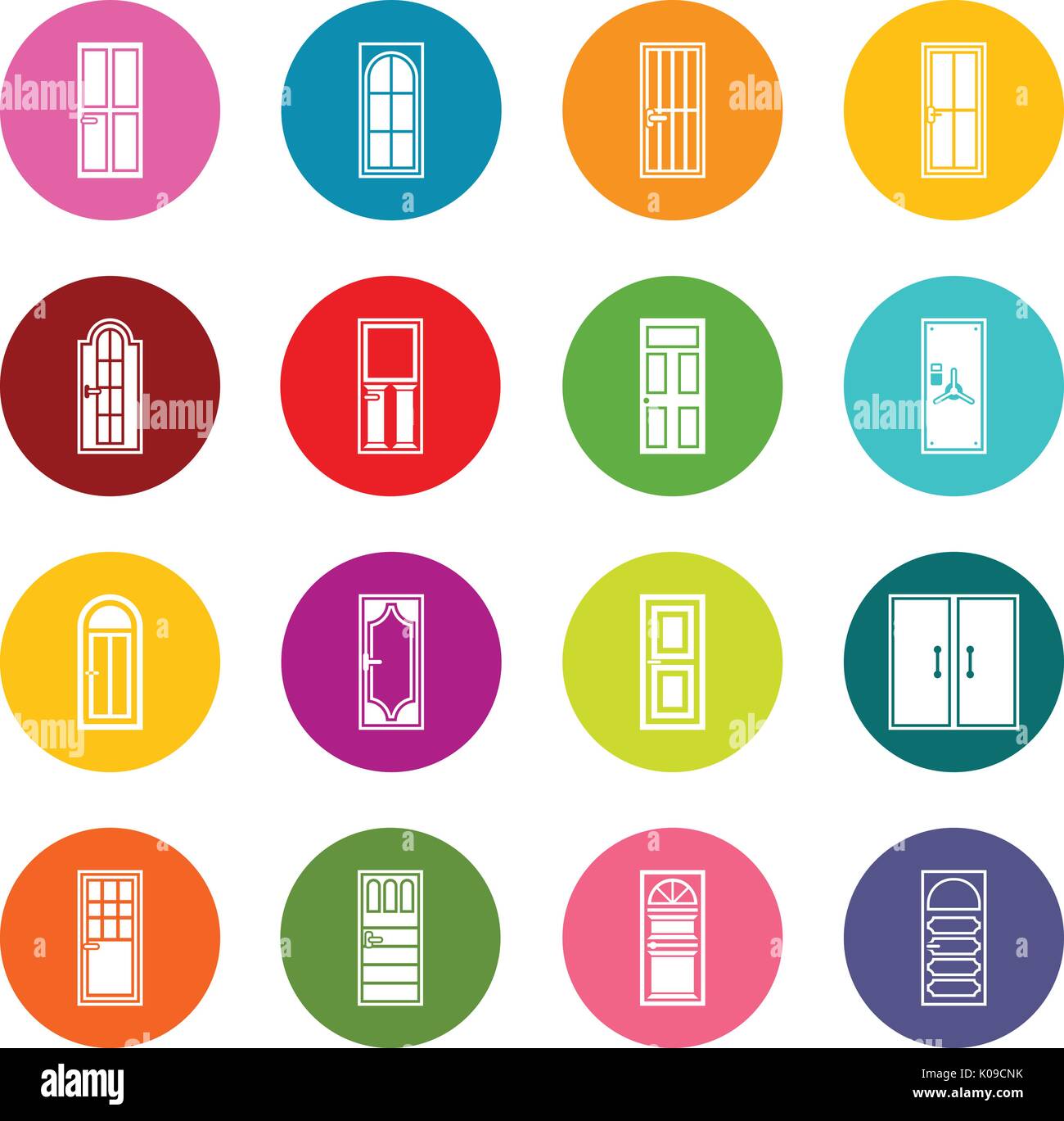 Door icons many colors set Stock Vector Image & Art - Alamy