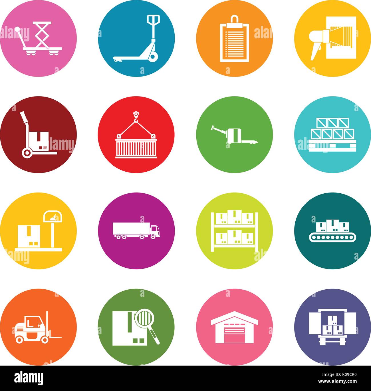 Logistic icons many colors set Stock Vector Image & Art - Alamy