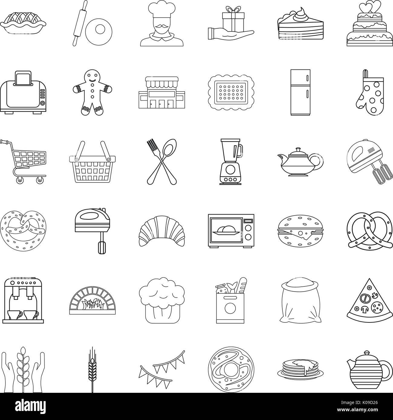Bakery cooking icons set, outline style Stock Vector Image & Art - Alamy