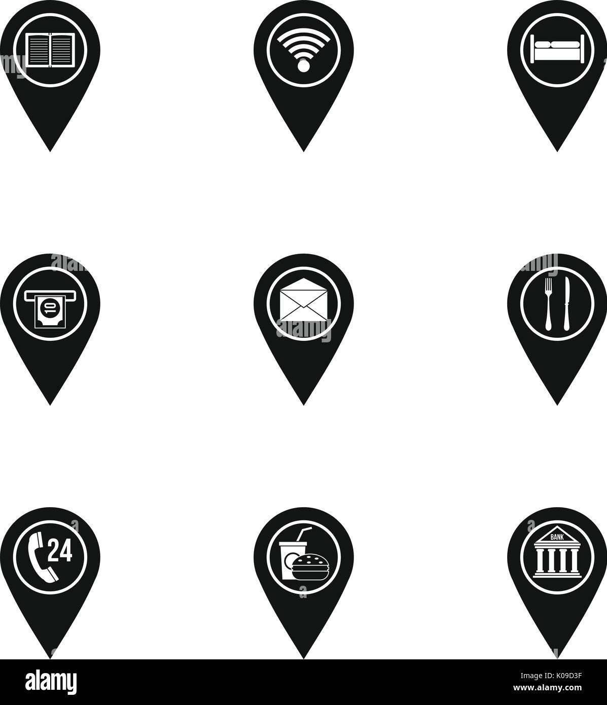 Travel pins icon set, simple style Stock Vector Image & Art - Alamy