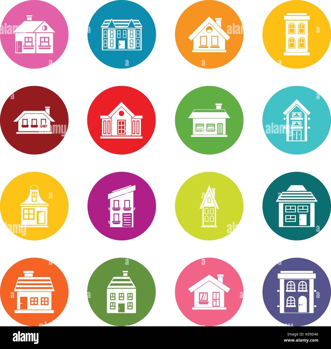 House icons many colors set Stock Vector Image & Art - Alamy