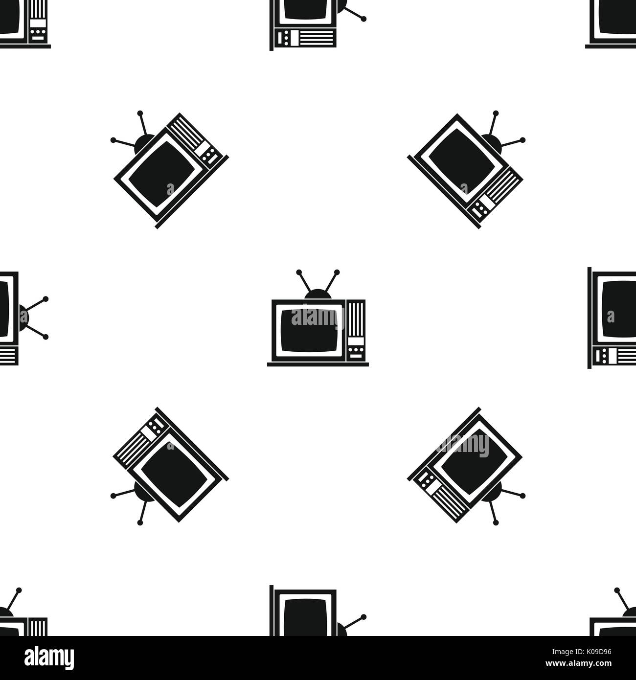 Retro TV pattern seamless black Stock Vector Image & Art - Alamy