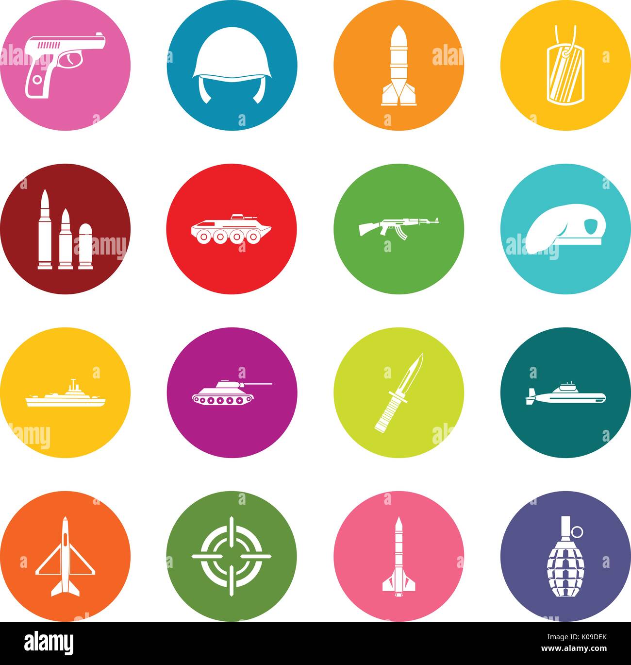 Military icons many colors set Stock Vector Image & Art - Alamy