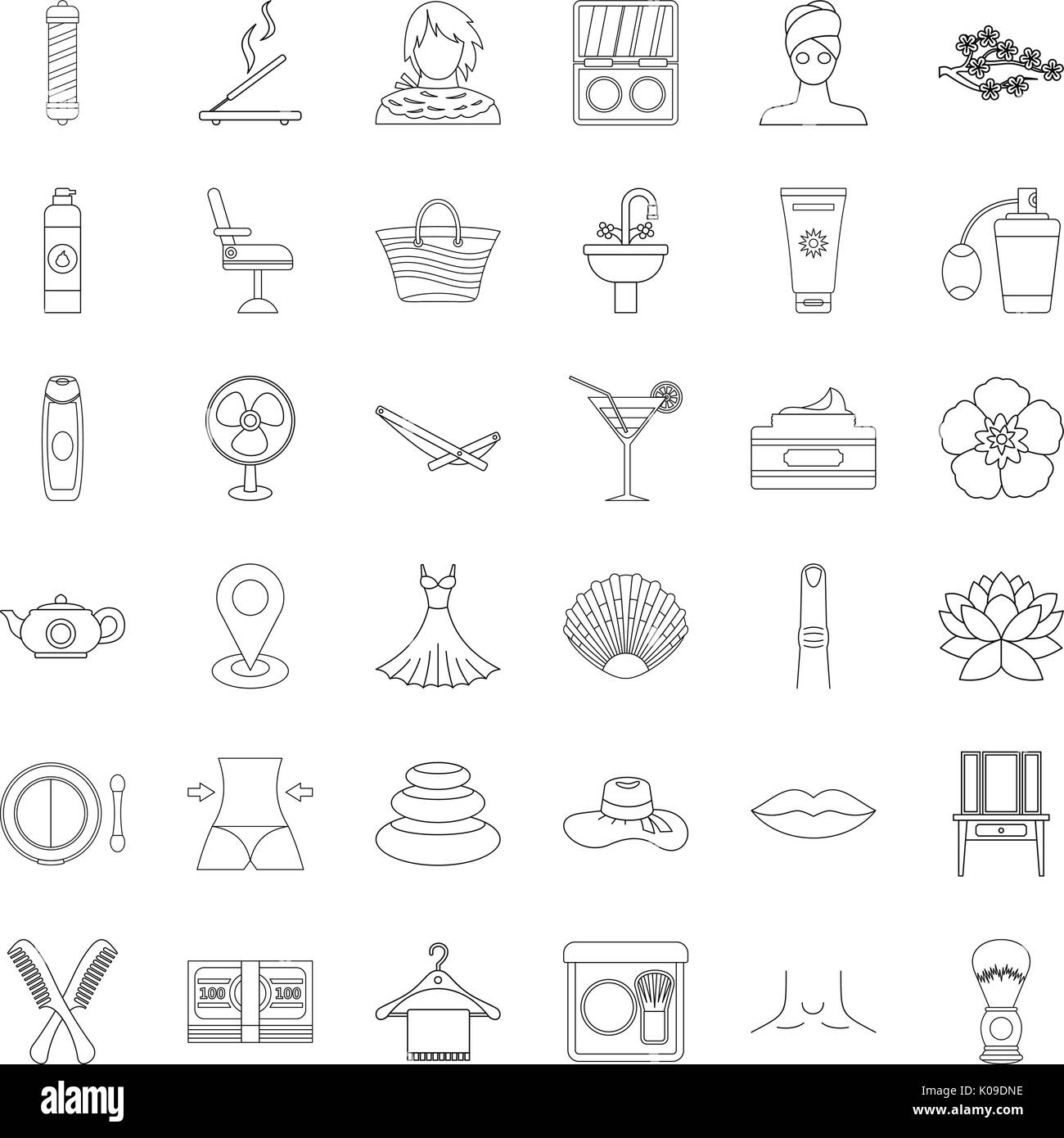 Make up icons set, outline style Stock Vector Image & Art - Alamy