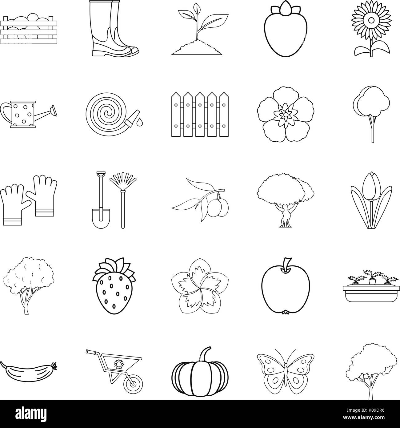 Garth icons set, outline style Stock Vector Image & Art - Alamy