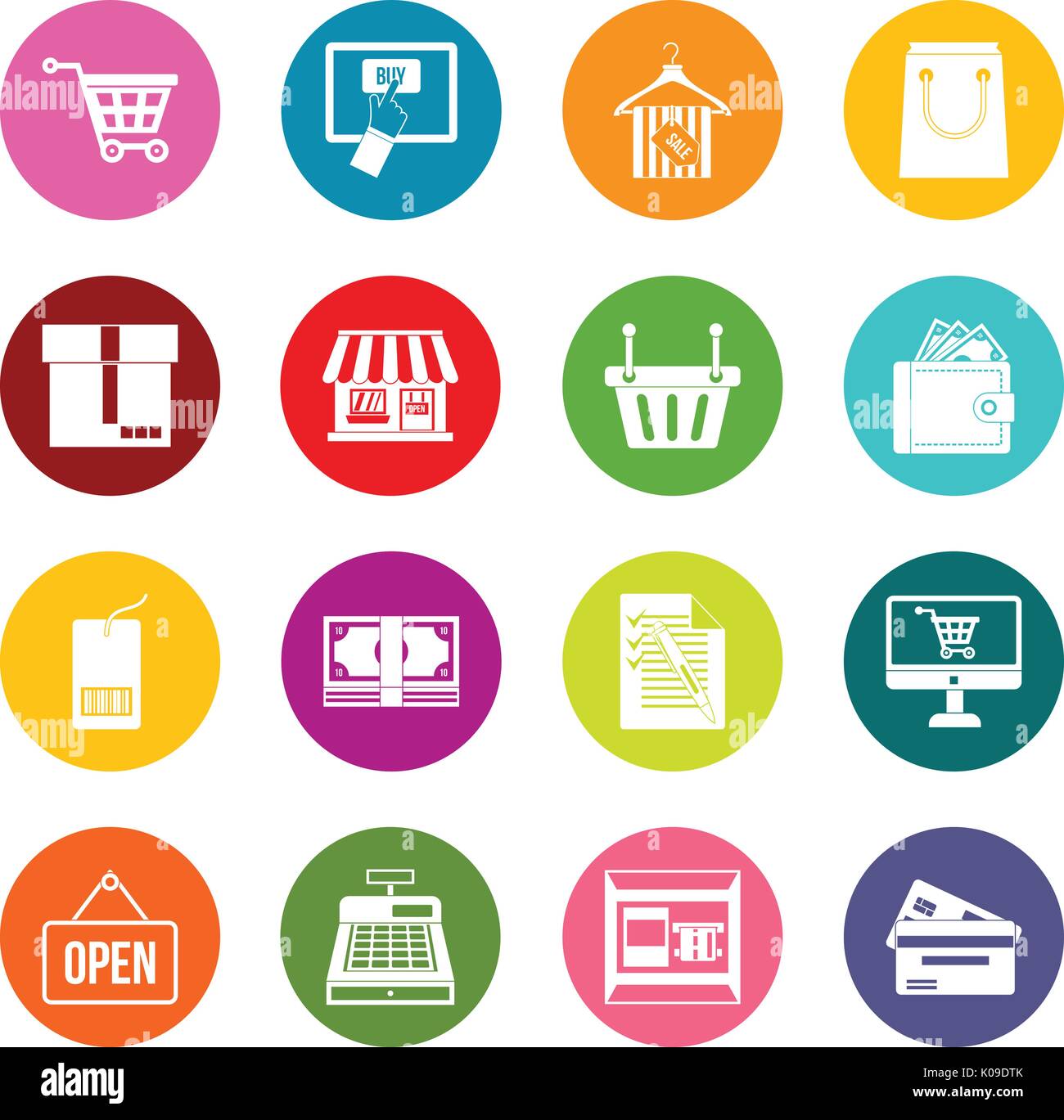 Shopping icons many colors set Stock Vector Image & Art - Alamy