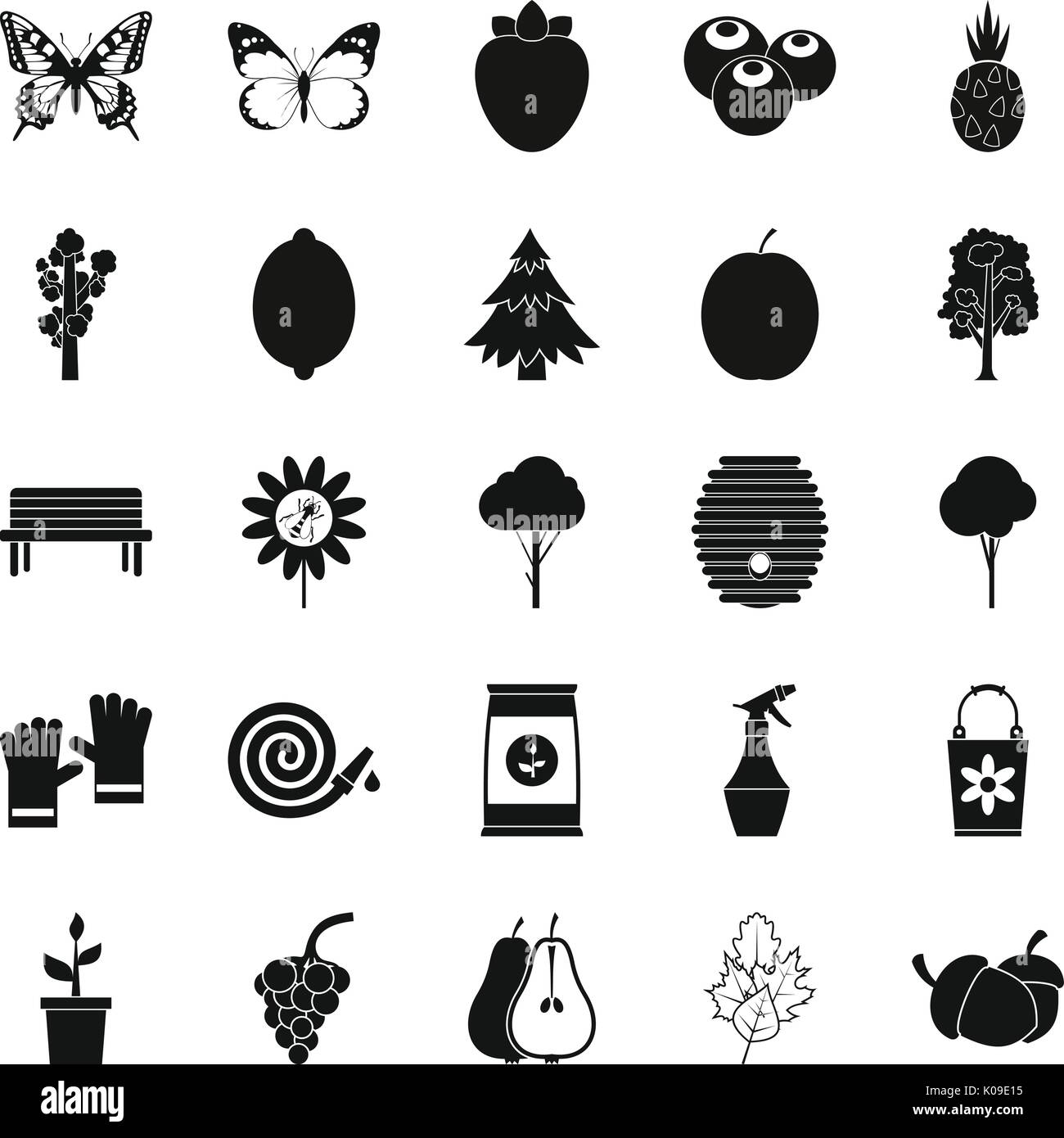 Grass icons set, simple style Stock Vector Image & Art - Alamy