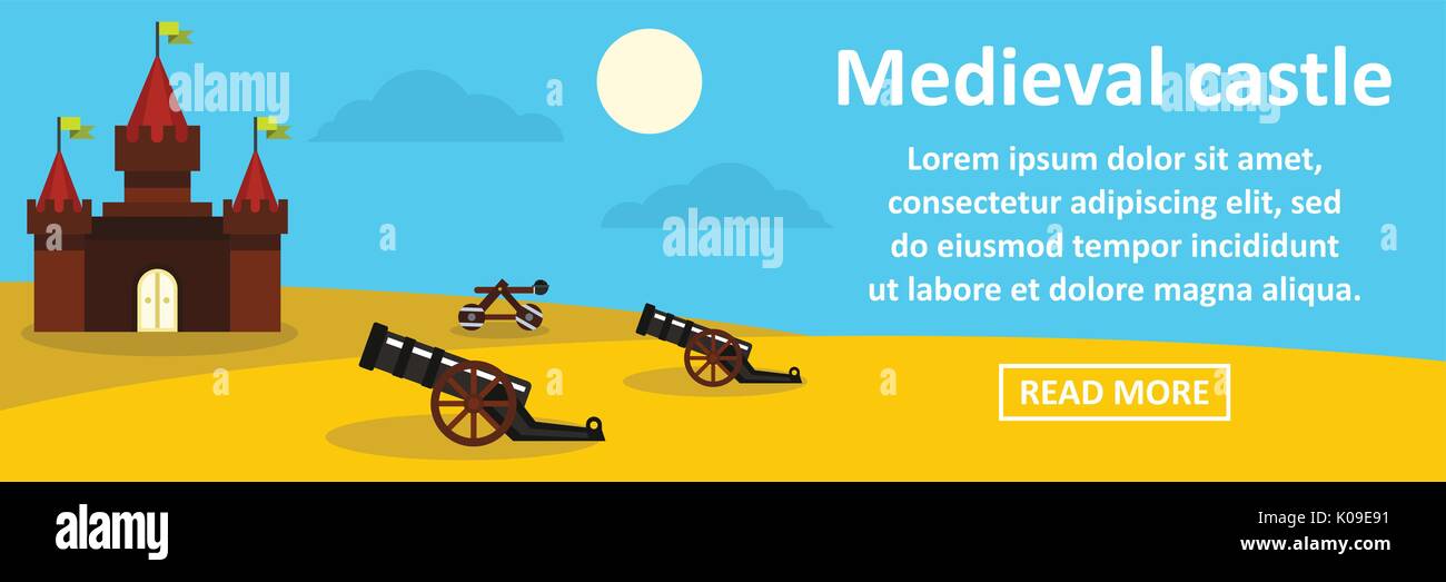 Medieval castle banner horizontal concept Stock Vector Image & Art - Alamy