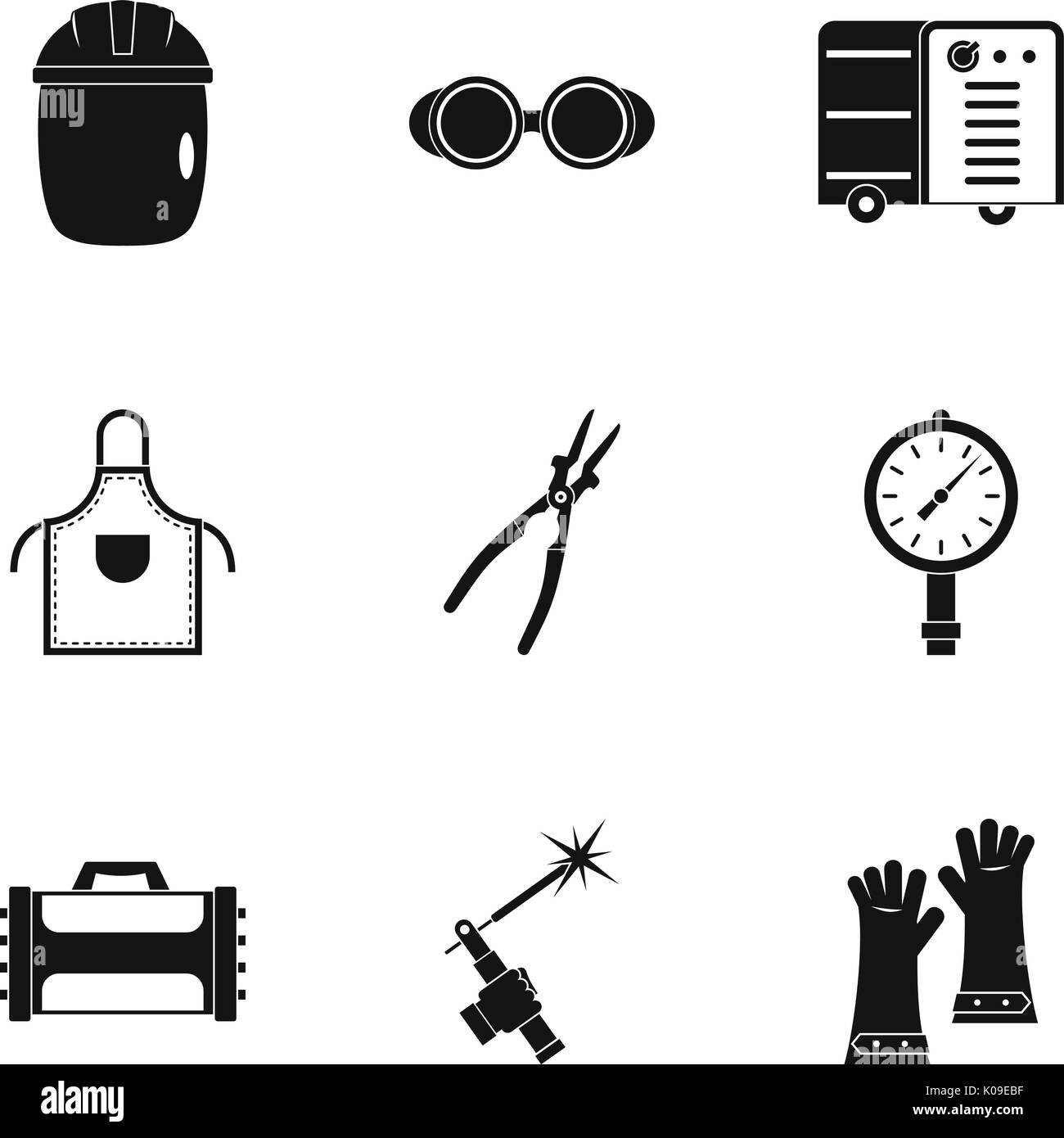 Welder construction icon set, simple style Stock Vector Image & Art - Alamy