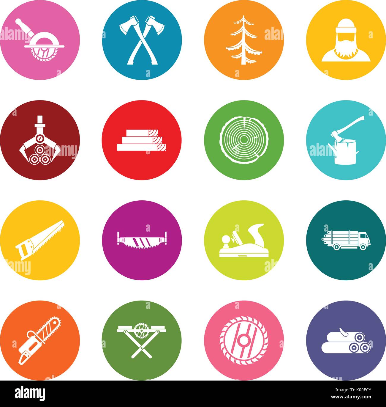Timber industry icons many colors set Stock Vector Image & Art - Alamy