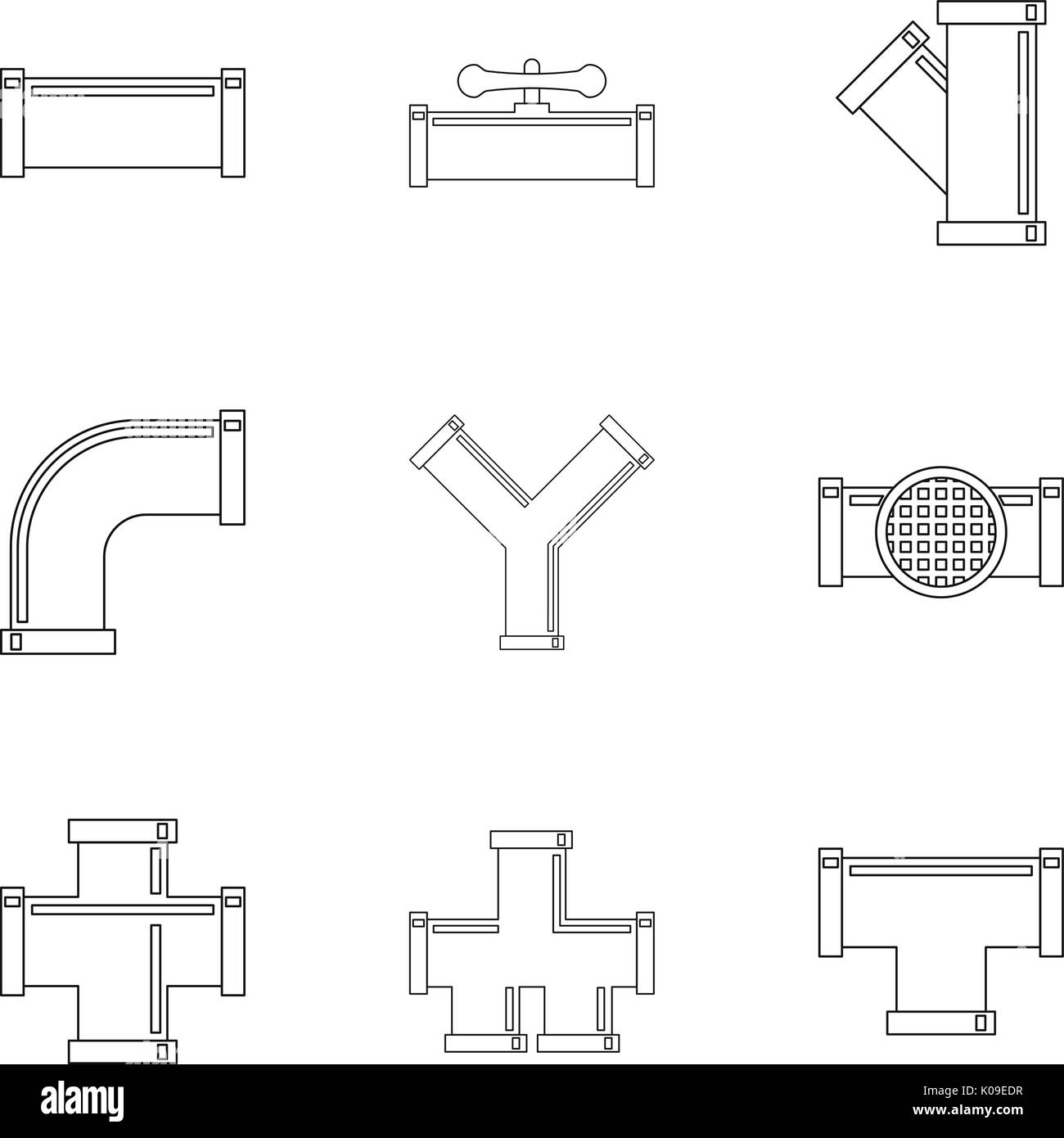 Water tube icon set, outline style Stock Vector Image & Art - Alamy