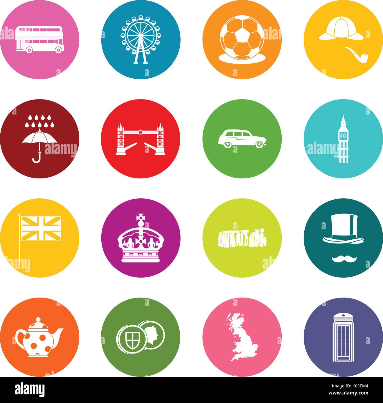 Great Britain icons many colors set Stock Vector Image & Art - Alamy