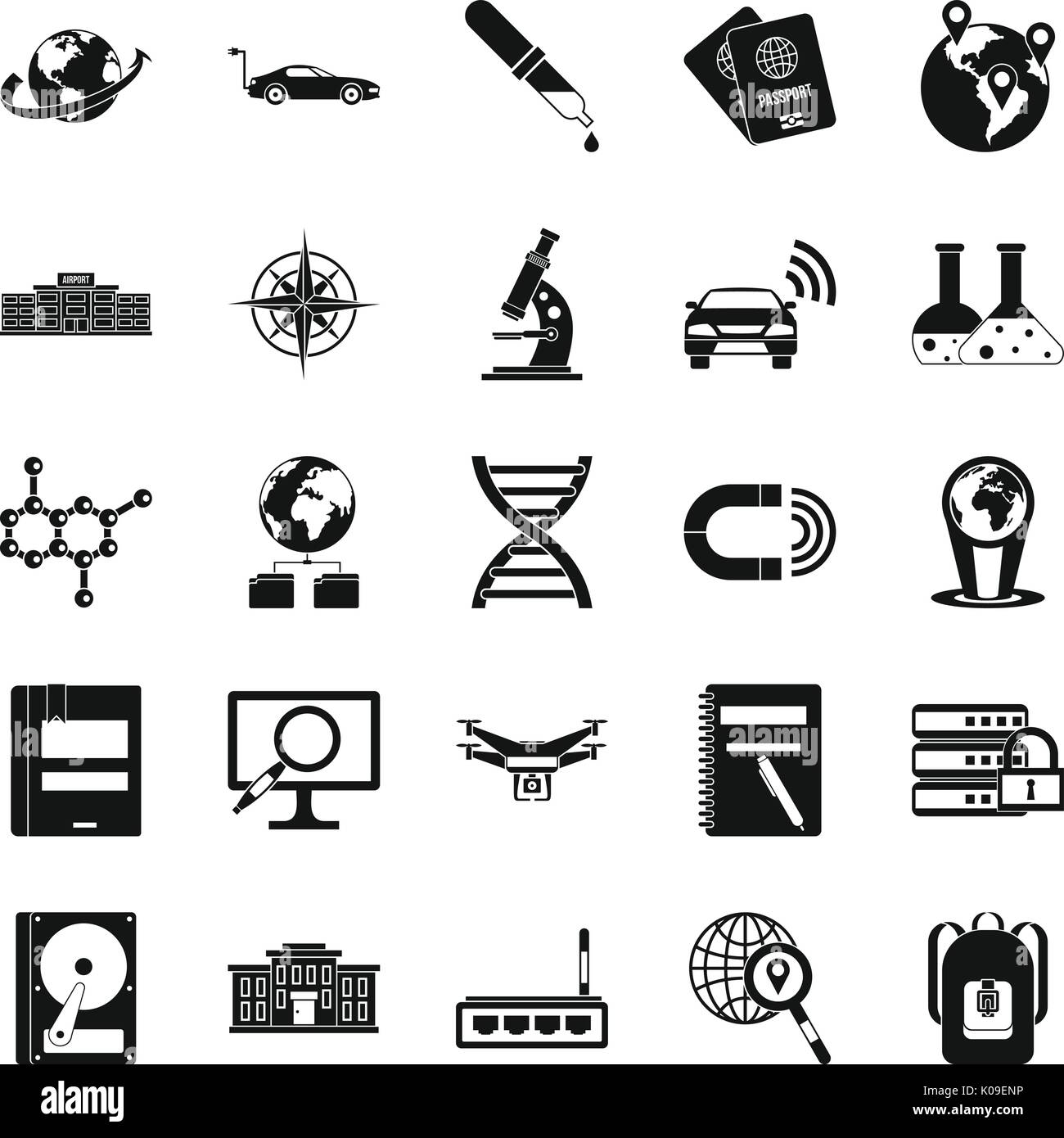 Technical evolution icons set, simple style Stock Vector Image & Art ...