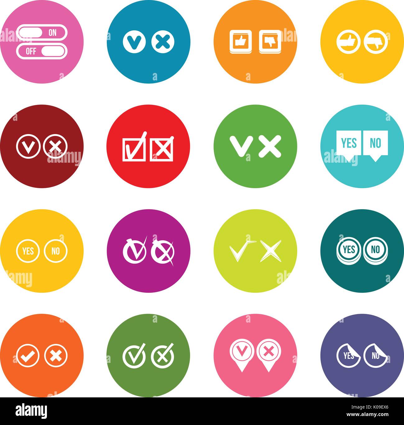 Check mark icons many colors set Stock Vector Image & Art - Alamy