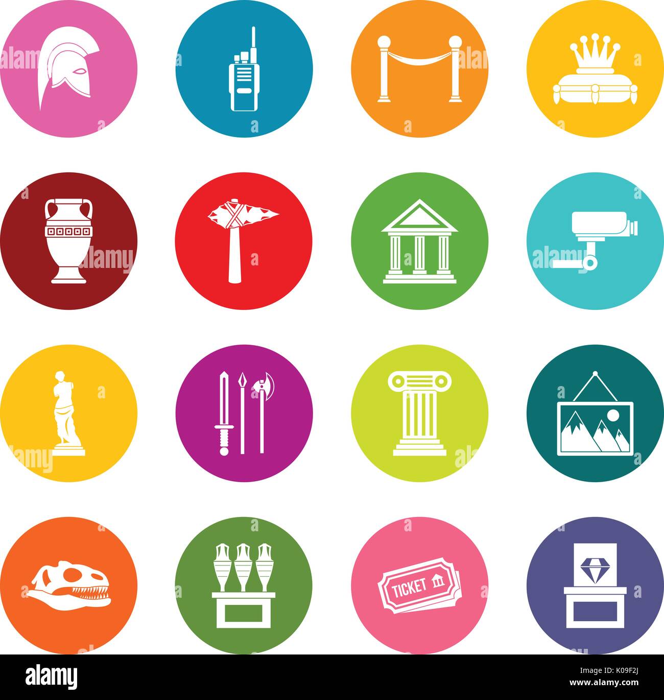 Museum icons many colors set Stock Vector Image & Art - Alamy