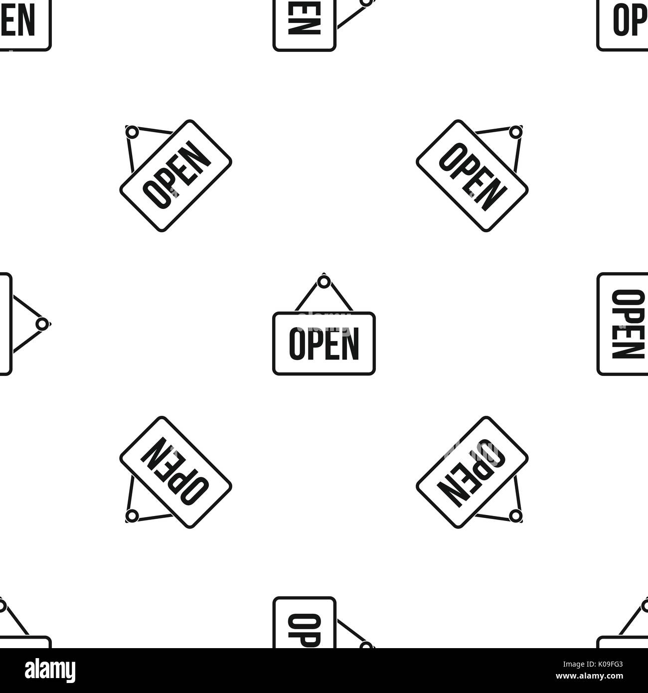 Sign open pattern seamless black Stock Vector Image & Art - Alamy