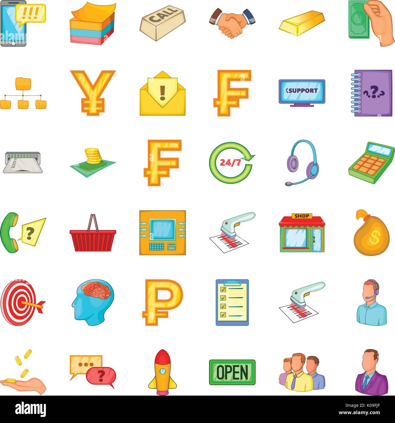 Business day icons set, cartoon style Stock Vector Image & Art - Alamy