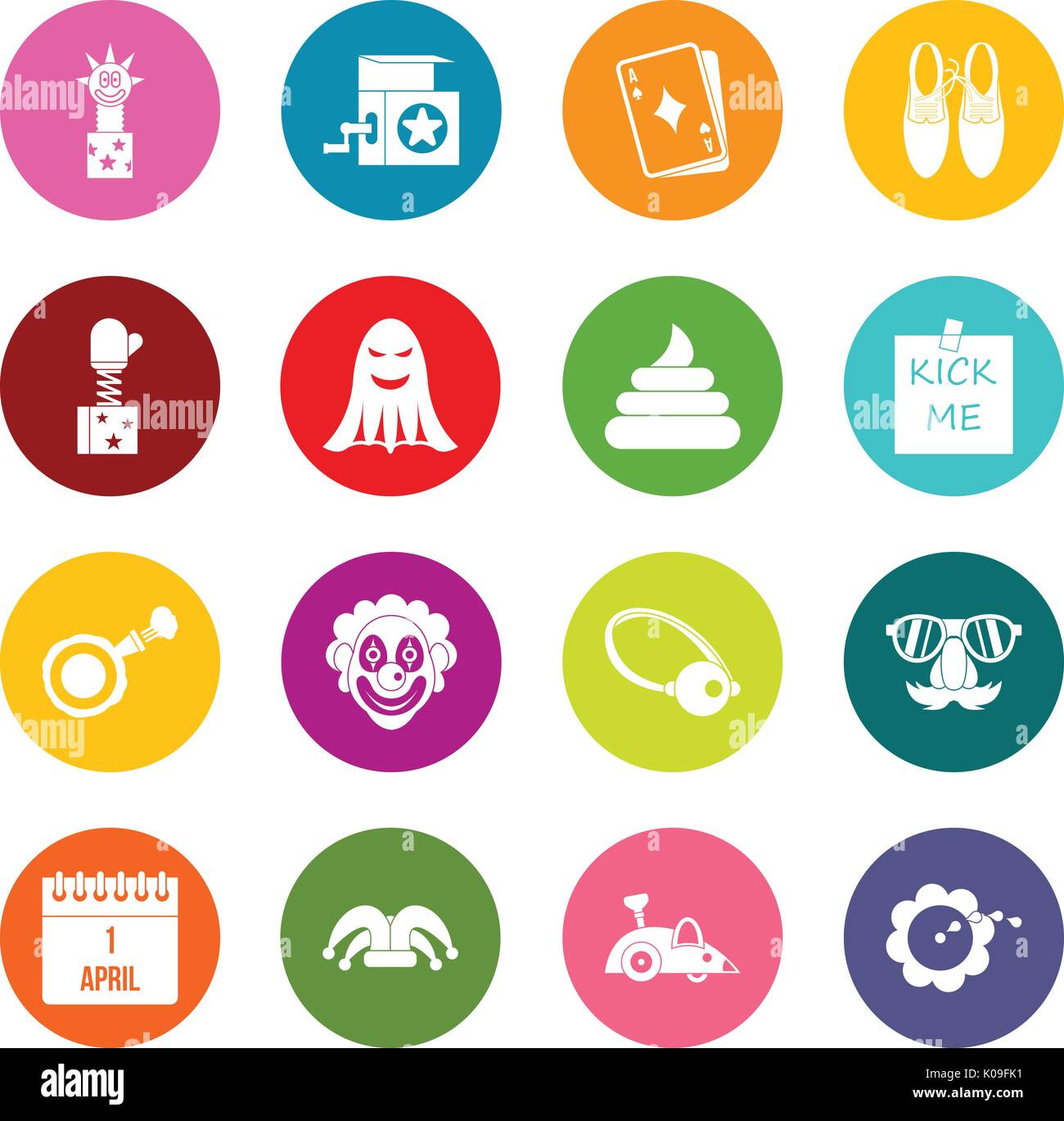 April fools day icons many colors set Stock Vector Image & Art - Alamy
